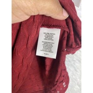 Tops | Rebecca Malone Womens Red Blouse Textured Lace Back Size L Nwt ...